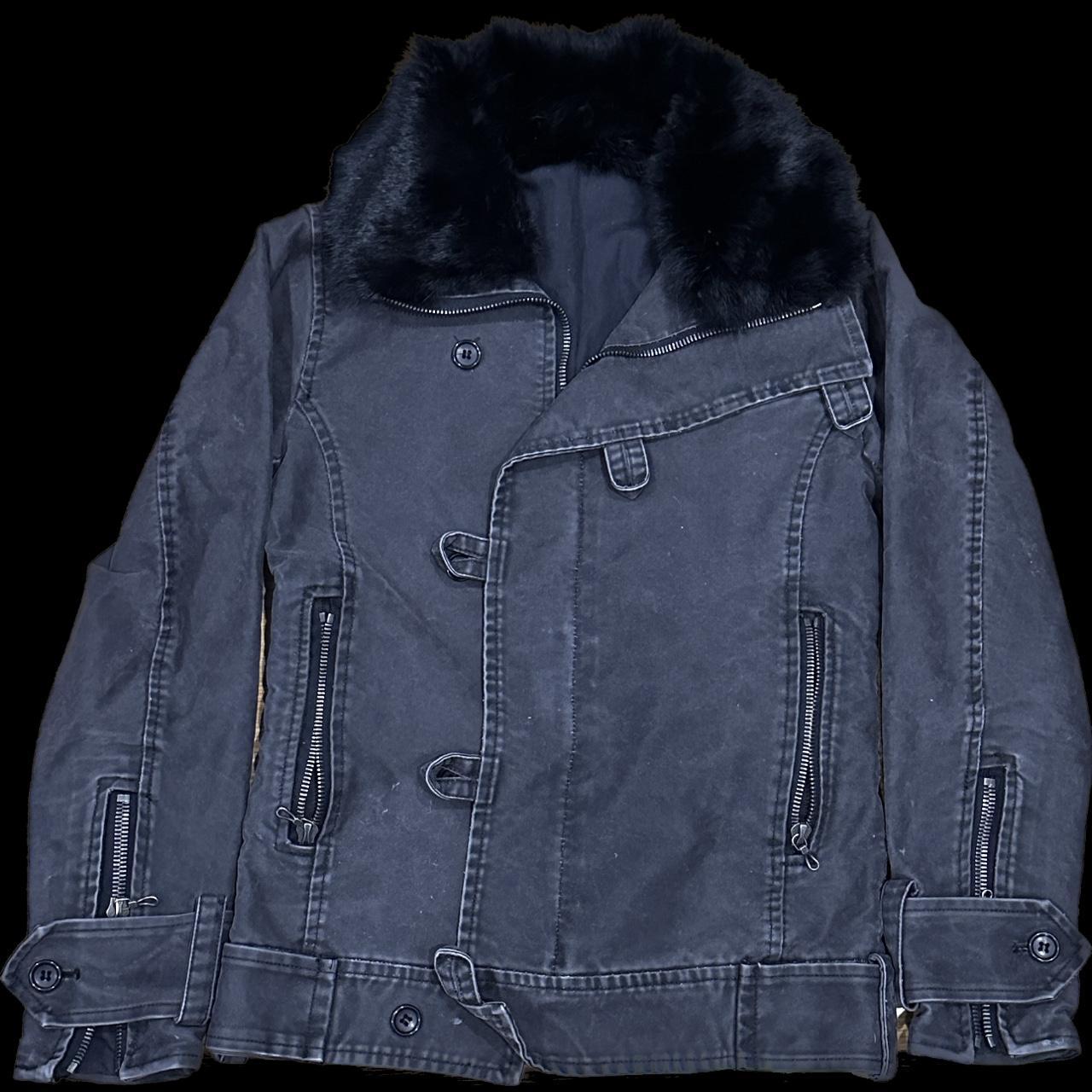 shellac faux fur jacket sick shellac jacket size:... - Depop