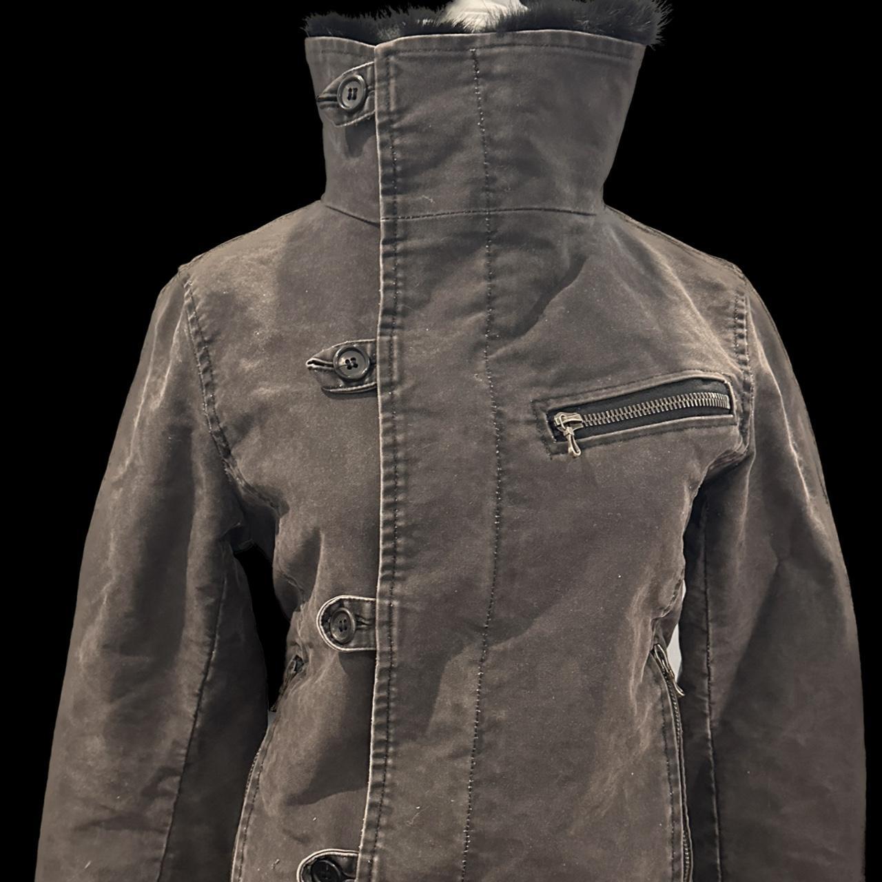 shellac faux fur jacket sick shellac jacket size:... - Depop