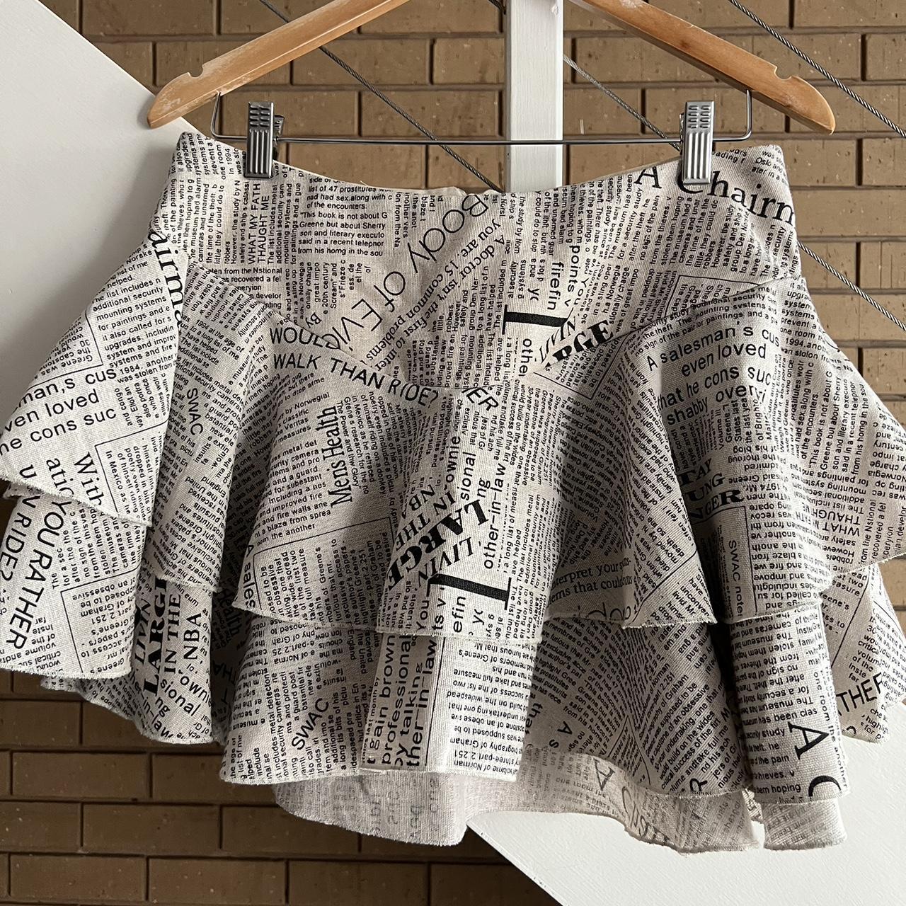 Dibo Body Newspaper Print Reputation Skirt. Only... | Depop