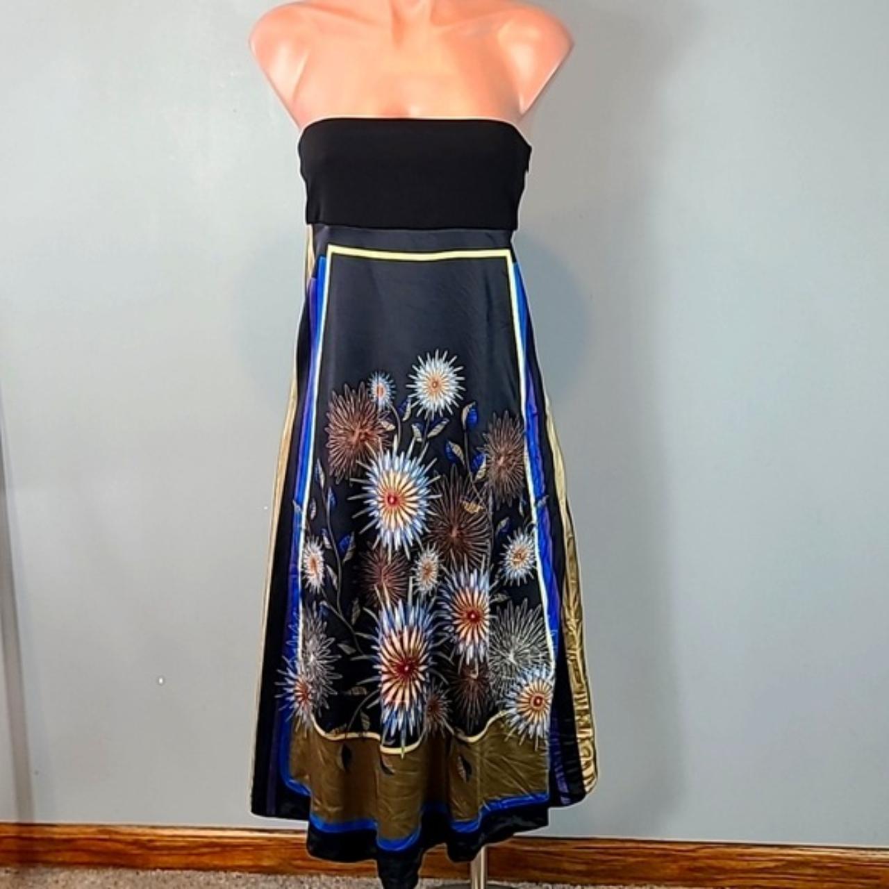 Laundry by Design Strapless Satin Midi Dress Size... | Depop