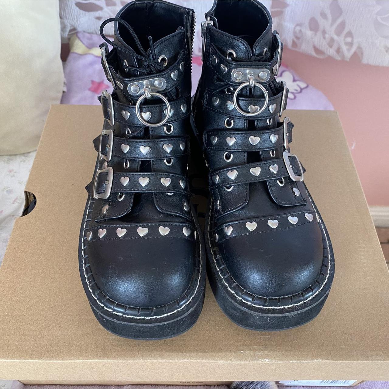 Emily Demonia Boots 2” Platform Light worn condition... - Depop