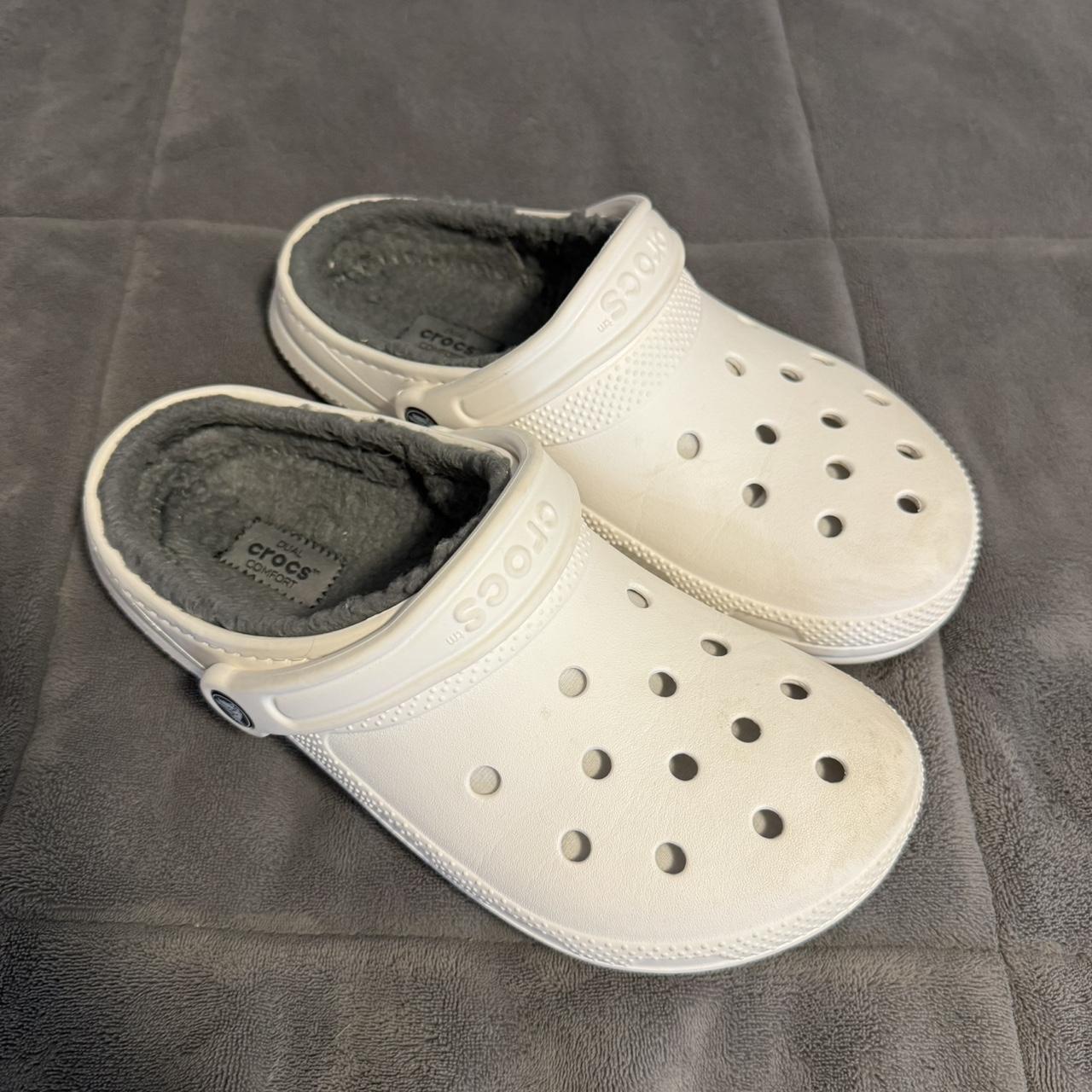 fluffy crocs- size 9- very warm and soft- lightly... - Depop