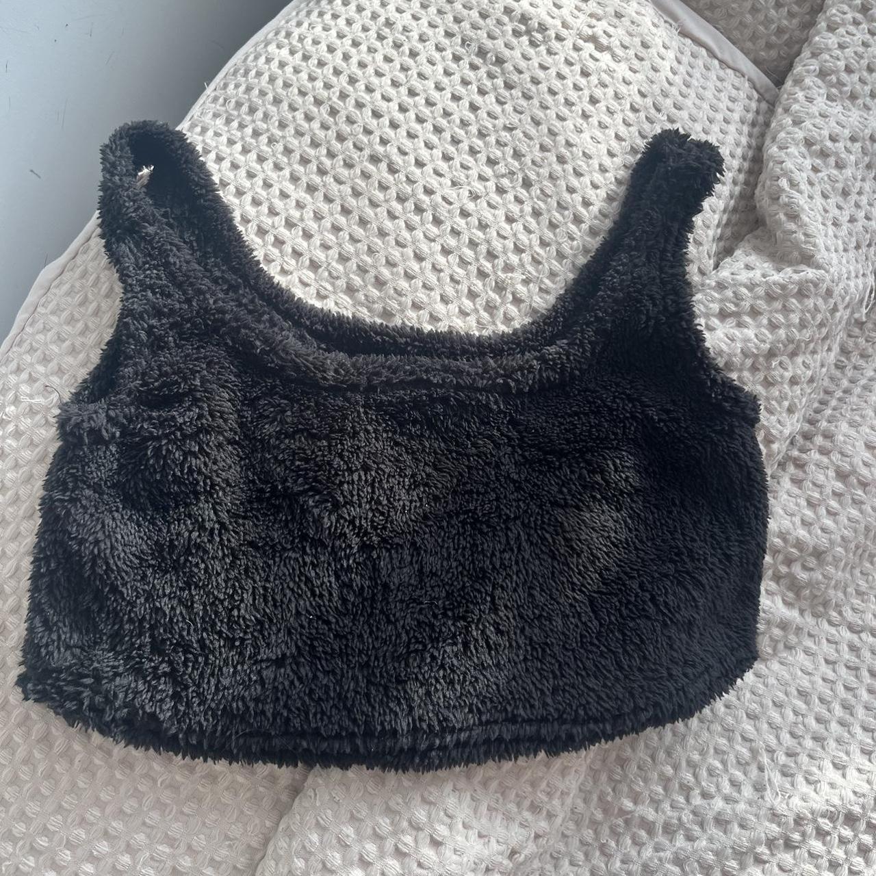 shein black fluffy pyjama set -size small -never... - Depop