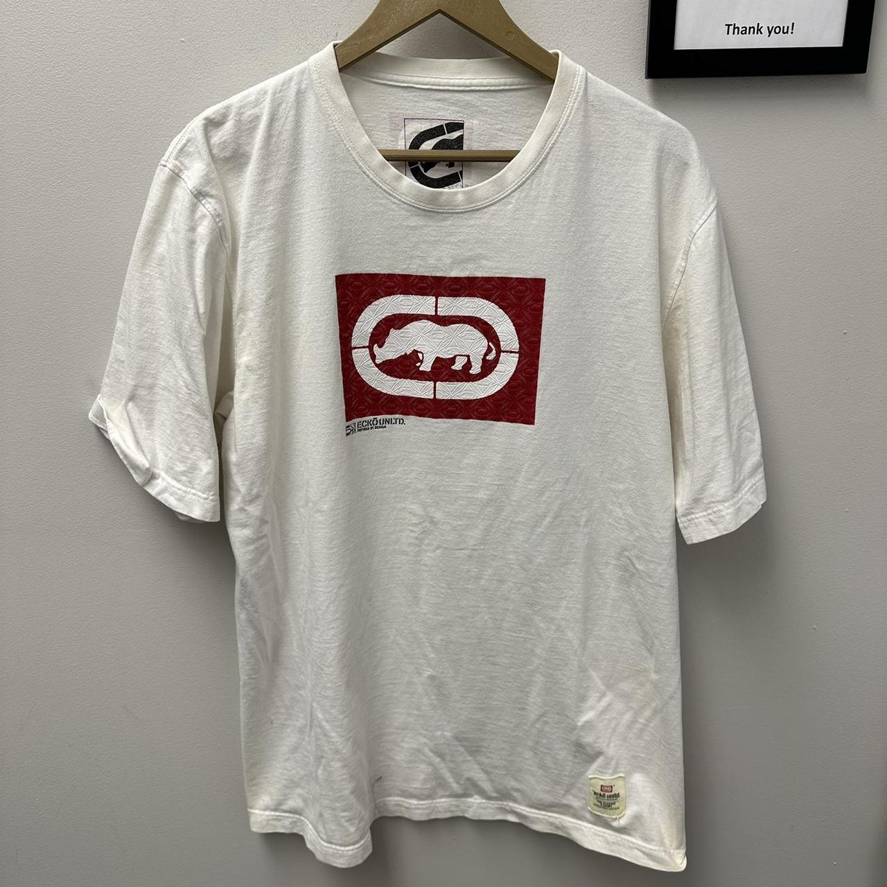 Y2K men’s Ecko Unltd White logo t shirt men’s size... - Depop