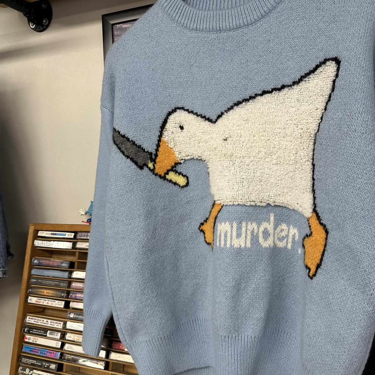 Y2K 2000s Aelfric Eden Murder Goose knit sweater... - Depop