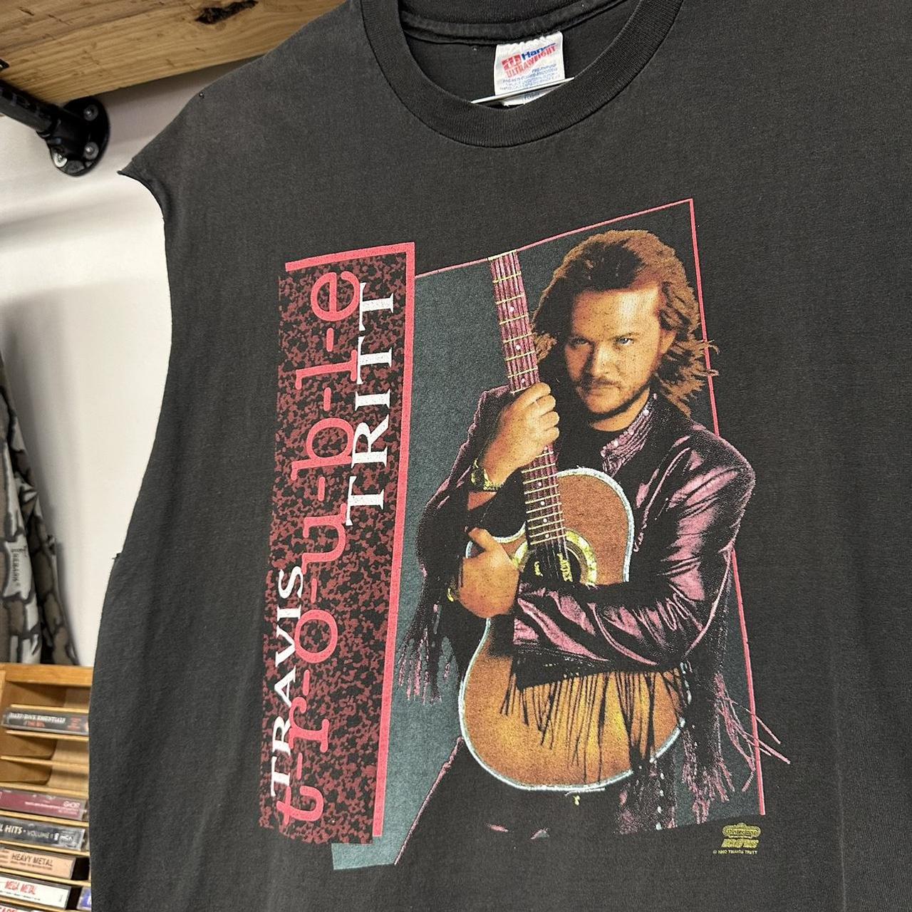 Vintage 90s Travis Tritt Trouble country music cut... | Depop