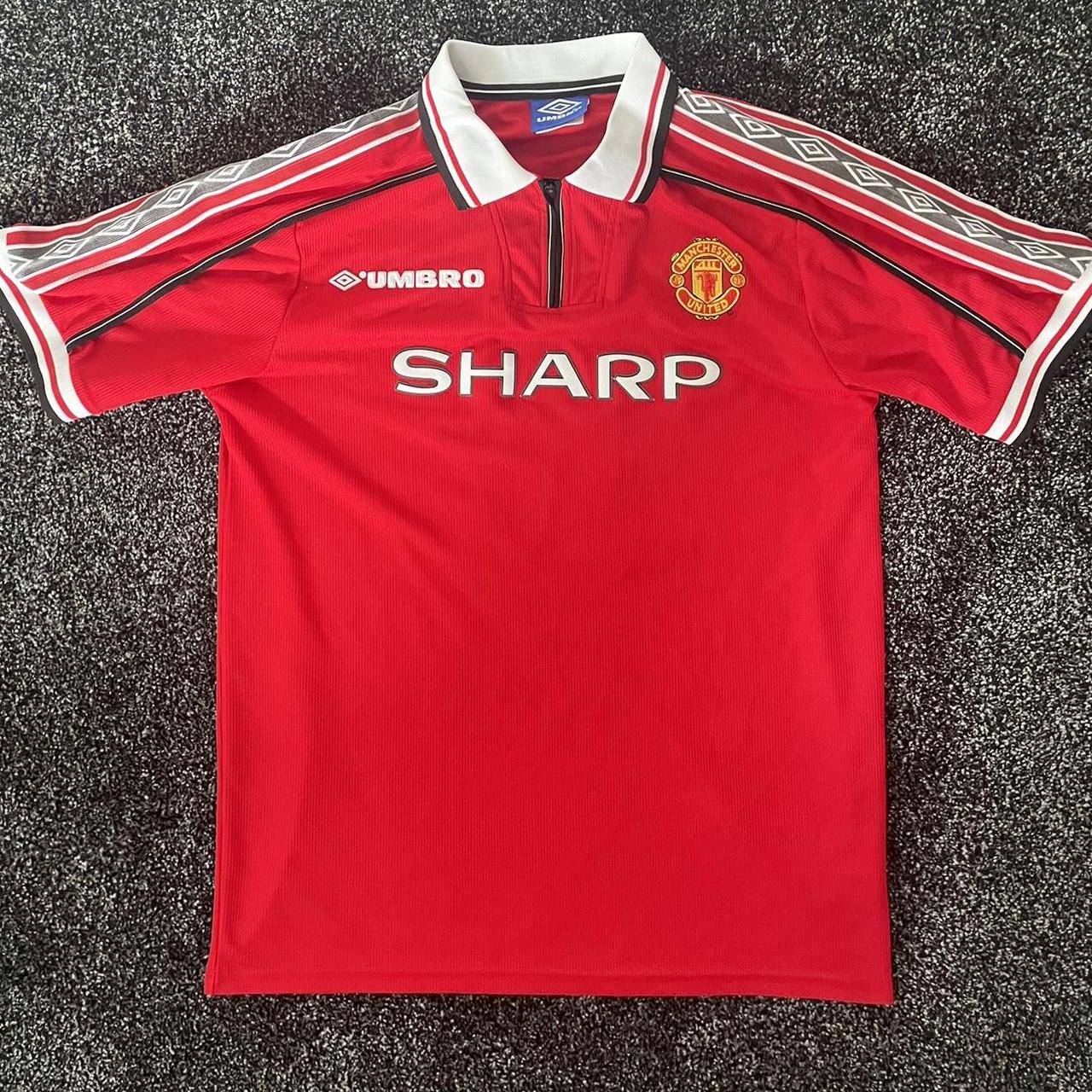 man united umbro shirt man united sharp shirt paul... - Depop