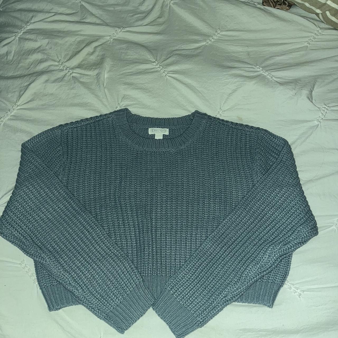 tilly’s full tilt light blue cropped sweater medium... - Depop