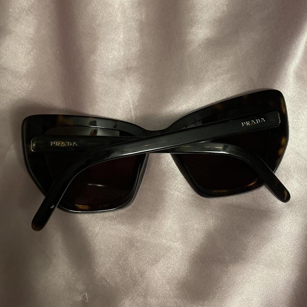 Prada sunies! cheetah print brown and black cat eye... - Depop