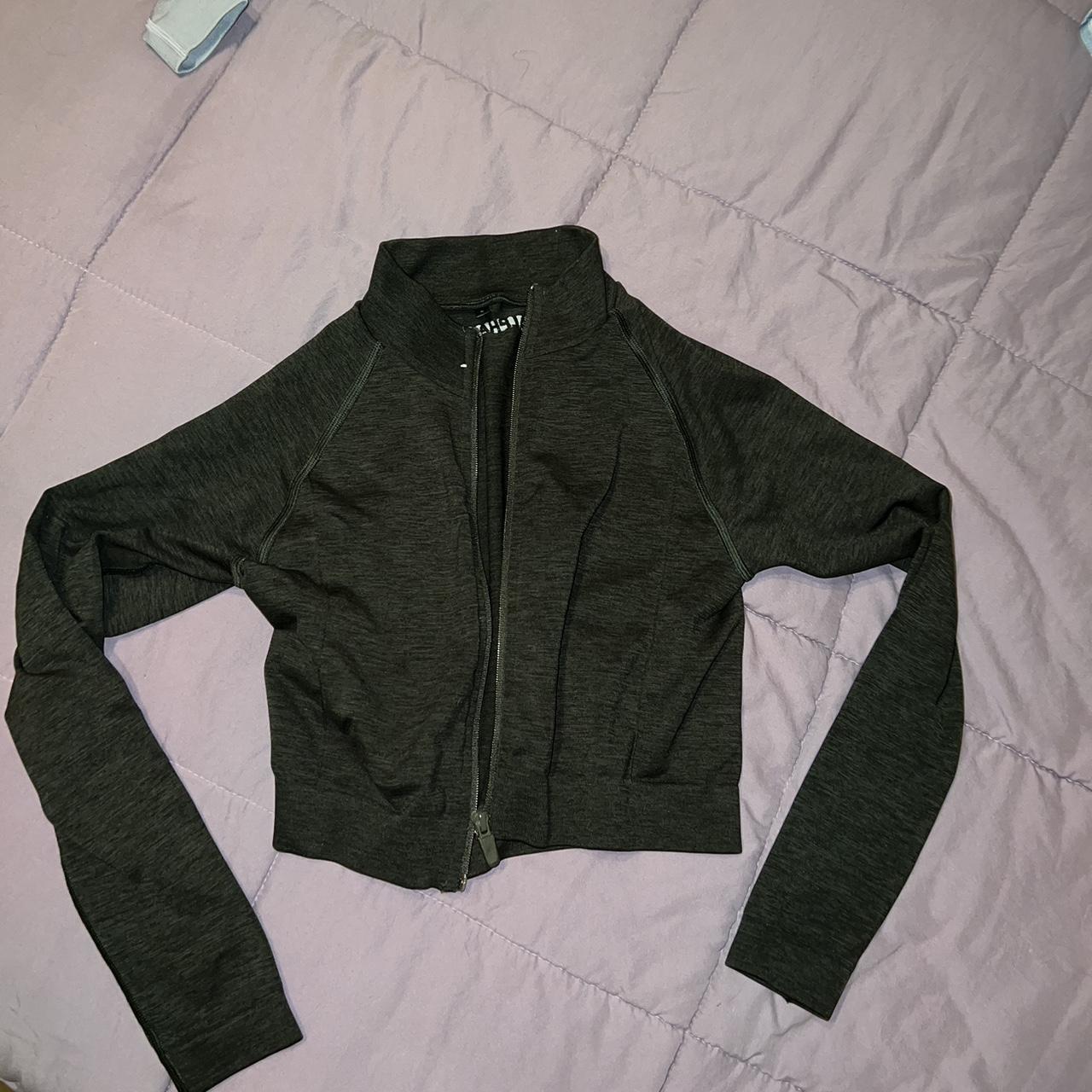 Alphalete Women's Green and Khaki Jacket | Depop