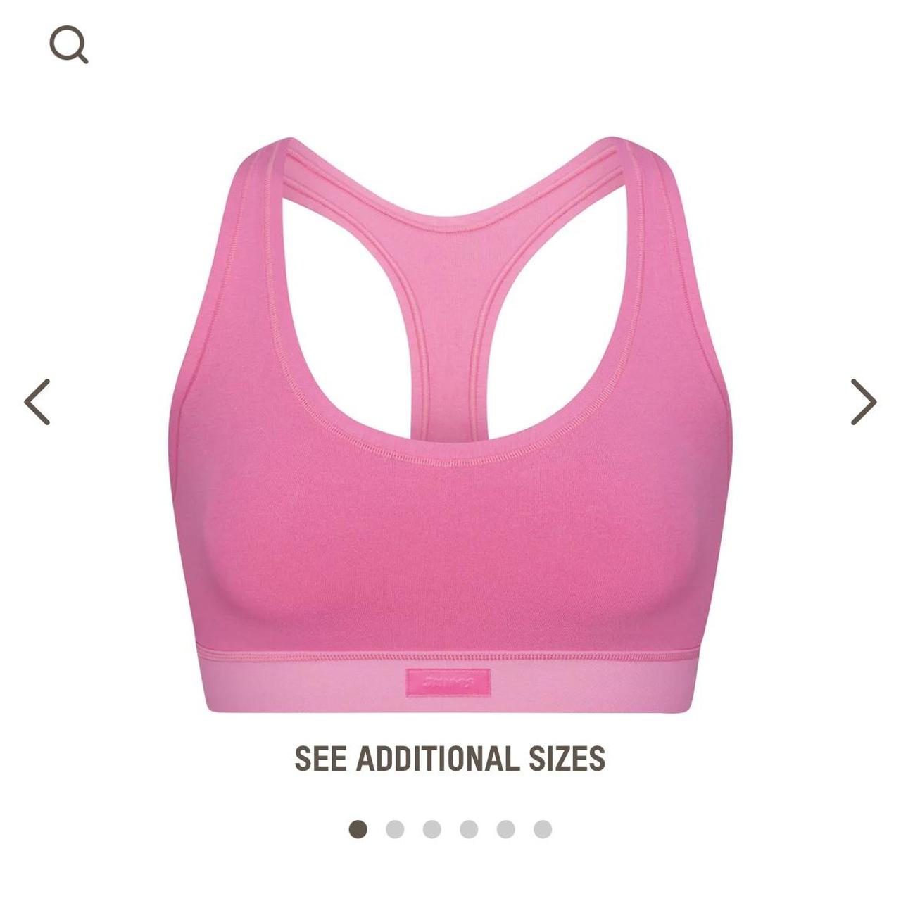 SKIMS cotton jersey racerback bra in sugar... - Depop