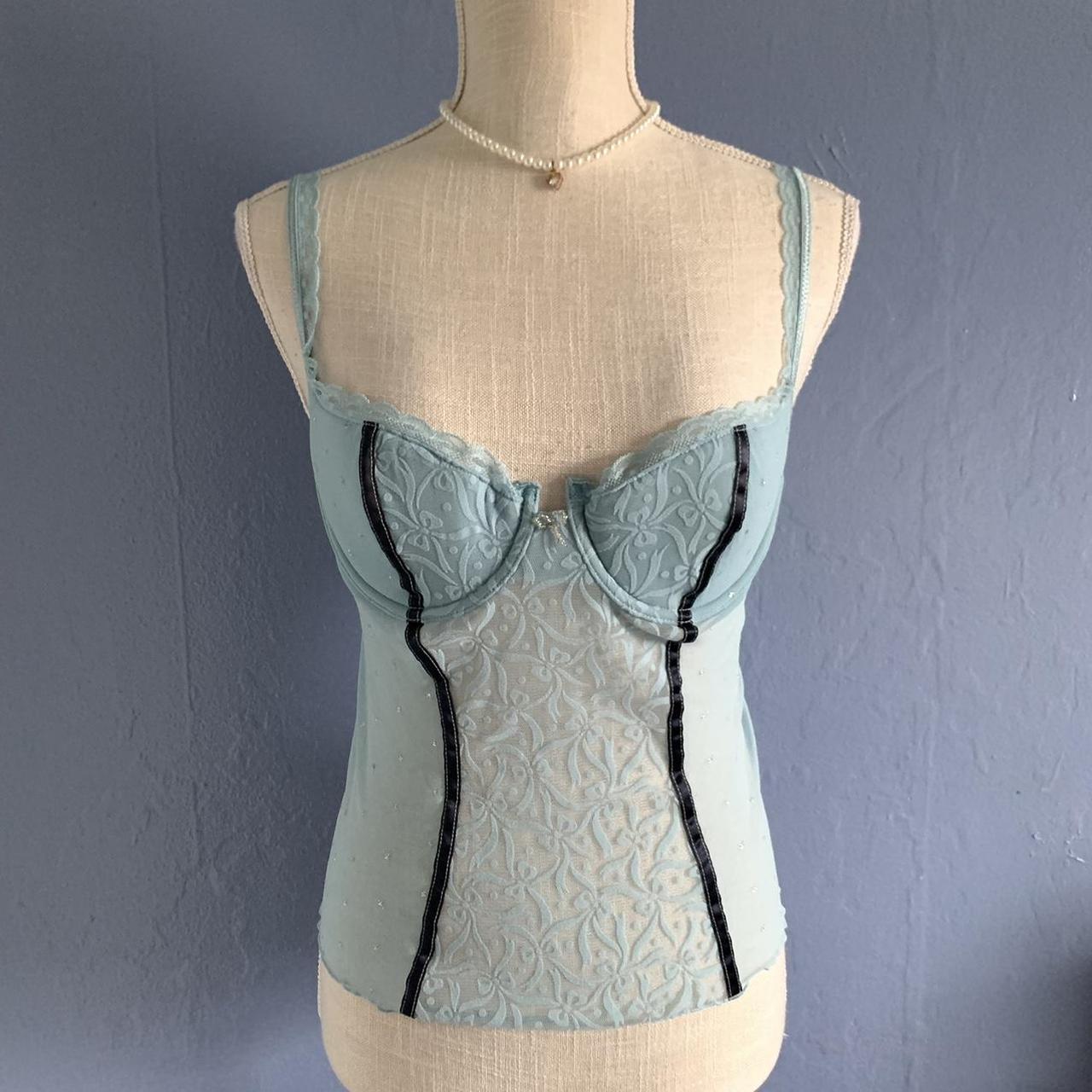 Victoria Secret Blue Bustier Set! Size Large but... - Depop