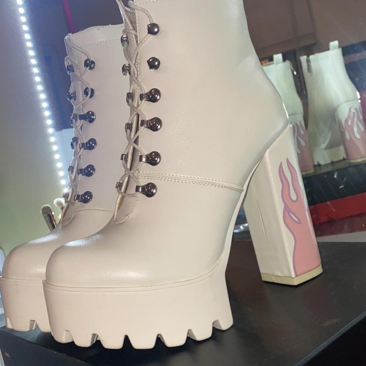 Dollskill Pink Flame Platform Boots Size :... | Depop