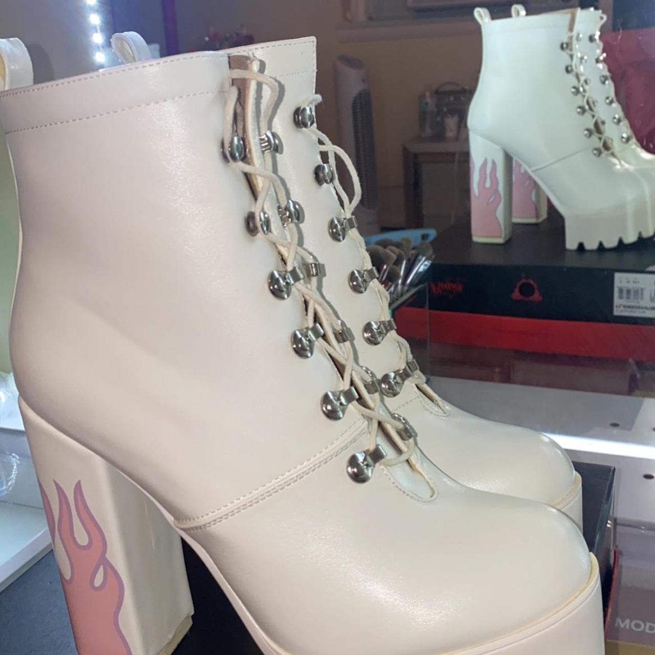 Dollskill Pink Flame Platform Boots Size :... | Depop