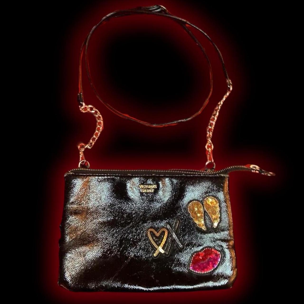 victoria’s secret purse ☠︎︎ ☣︎ - black pleather VS... - Depop