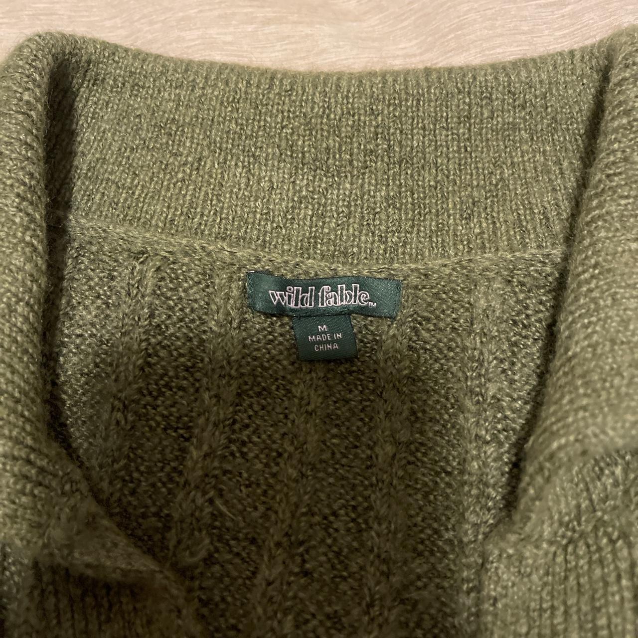 Green wild fable cropped sweater - Depop
