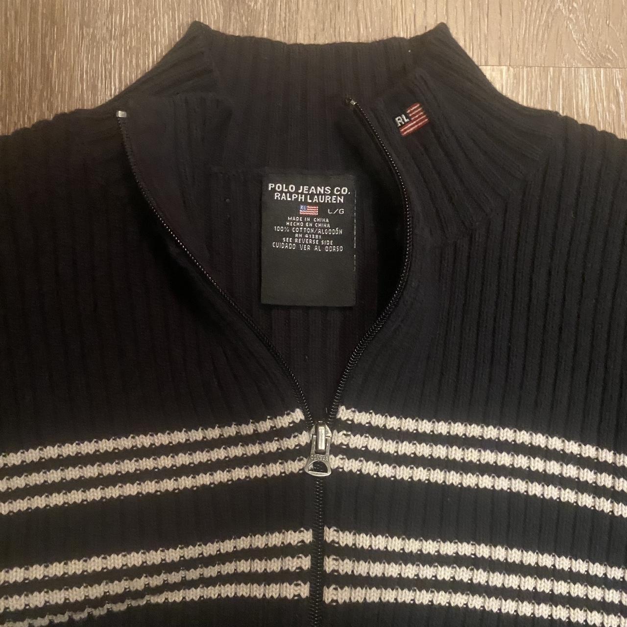 Polo Ralph Lauren preppy zip up sweater . Ribbed... | Depop
