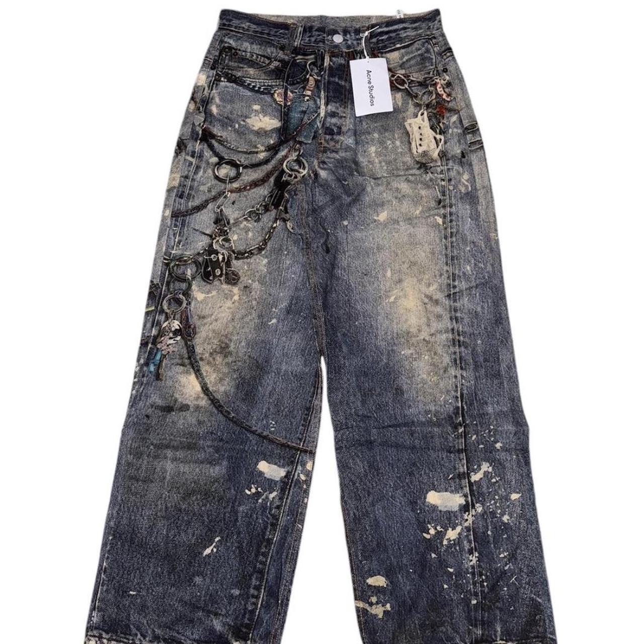 Acne Studios ‘trompe l’oeil’ chain jeans perfect... - Depop