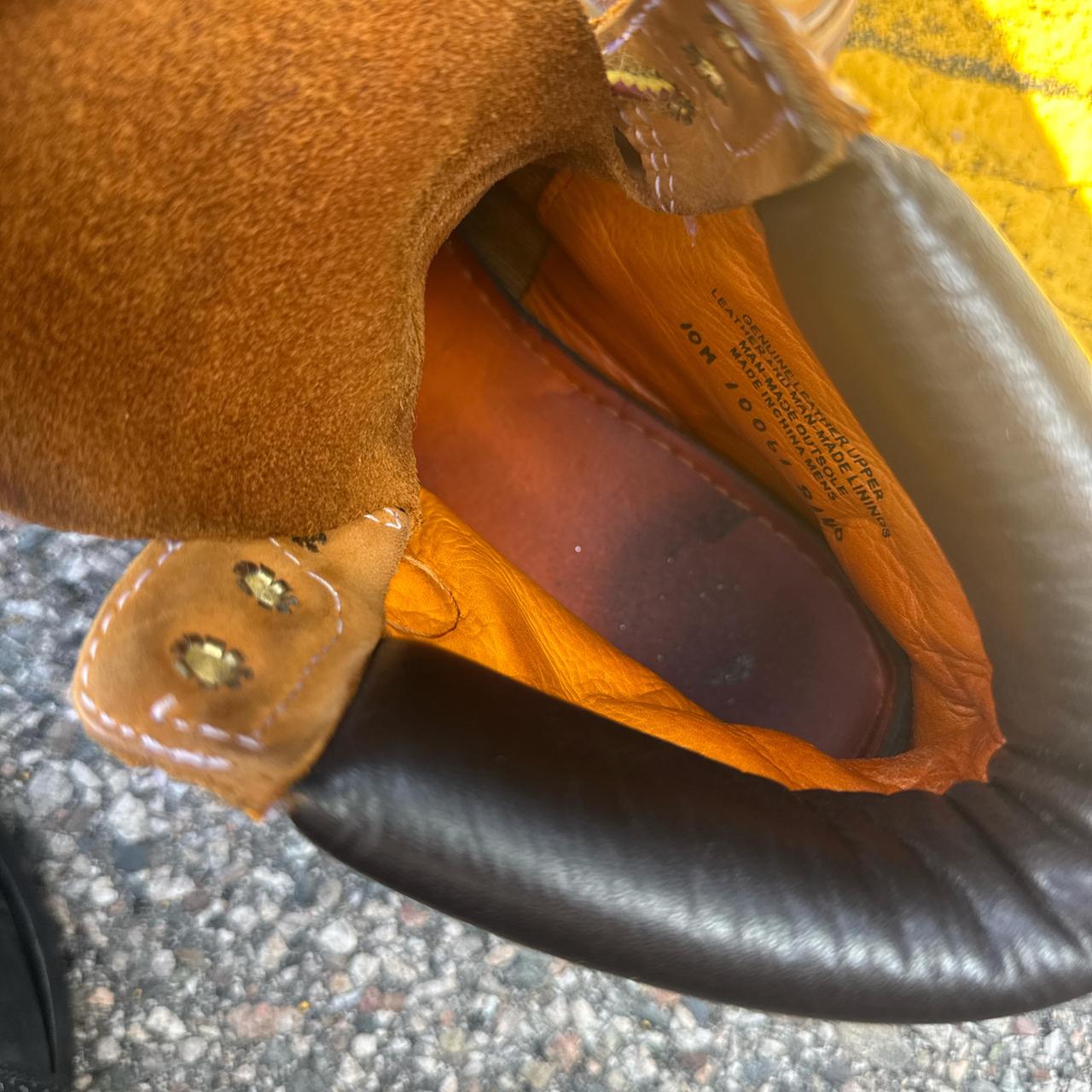 Timberland brown boots with a few scuffs on the toe... - Depop