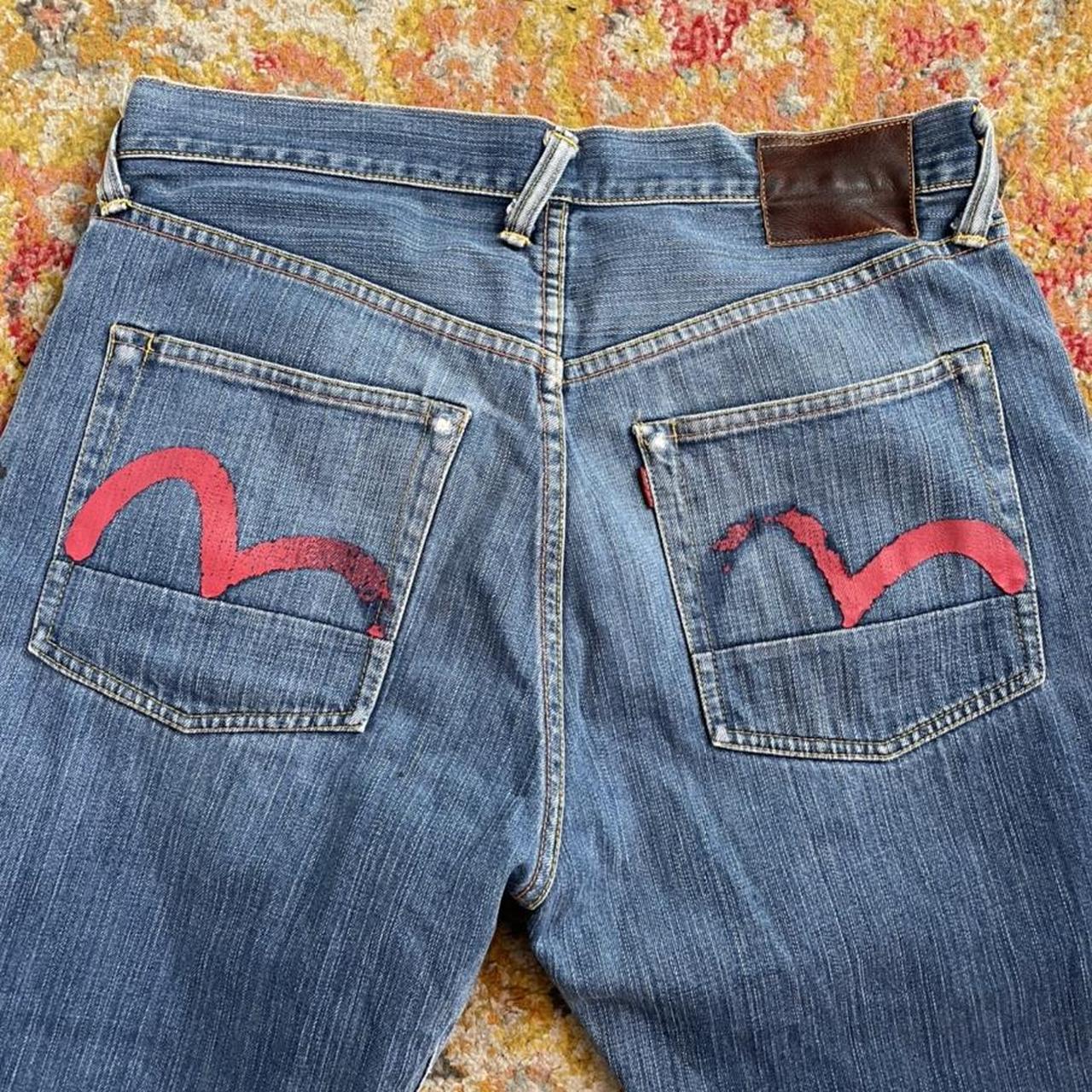 Red label Evisu Jeans size 32😘 fit a little slimmer... - Depop