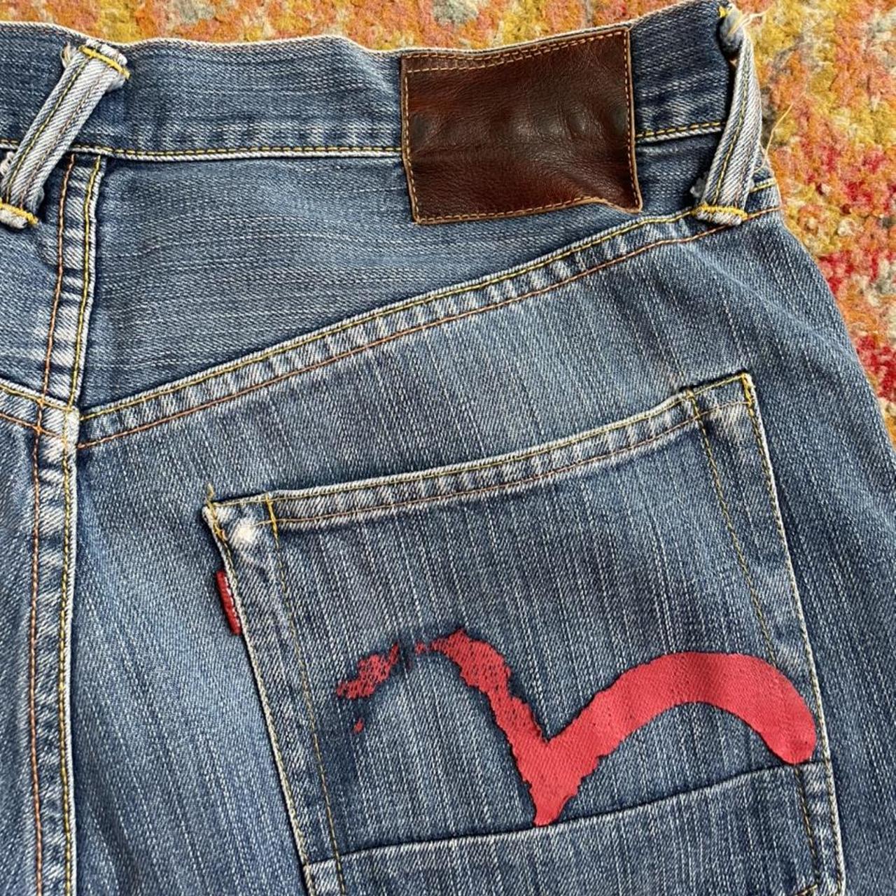 Red label Evisu Jeans size 32😘 fit a little slimmer... - Depop