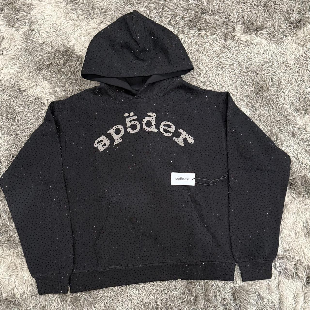 Black vvs Sp5der hoodie Size: M Brand new with... | Depop