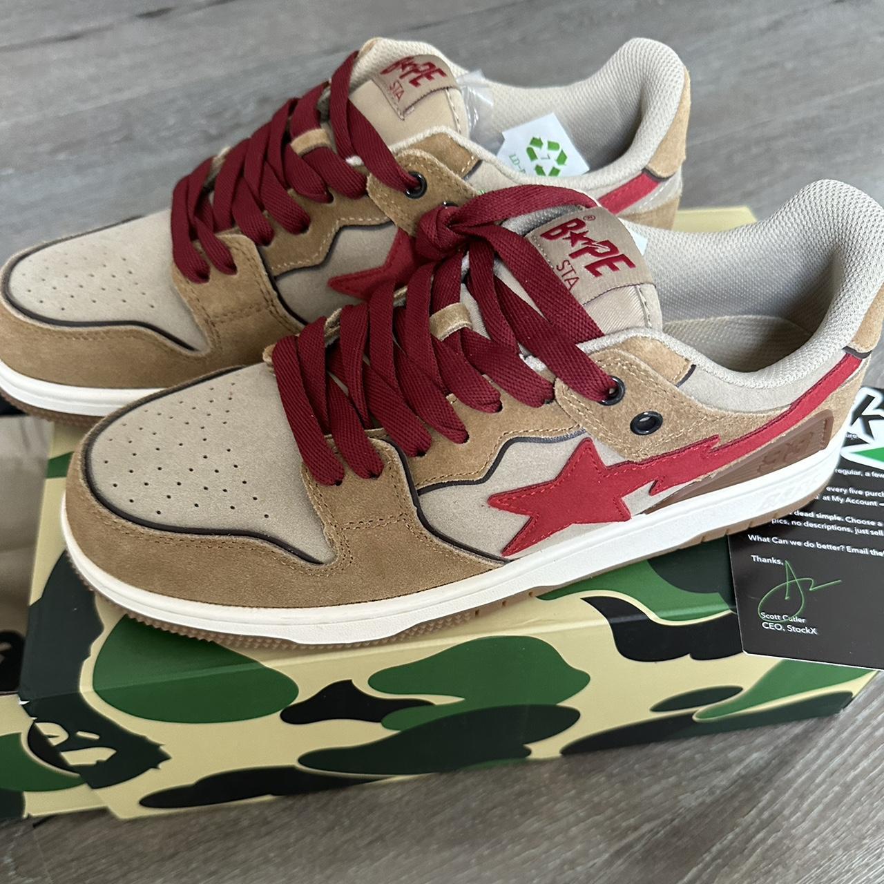 Bapesta sk8 sta wheat red Rare shoe only one on... - Depop