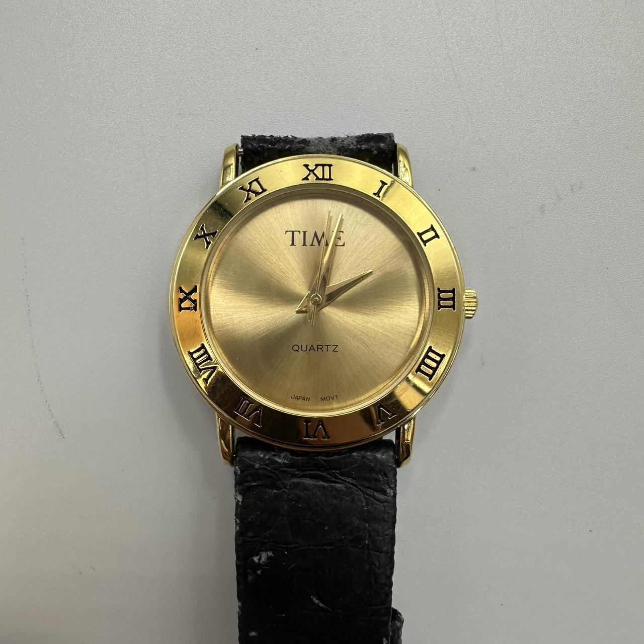Time watch Genuine leather Has brand new battery - Depop