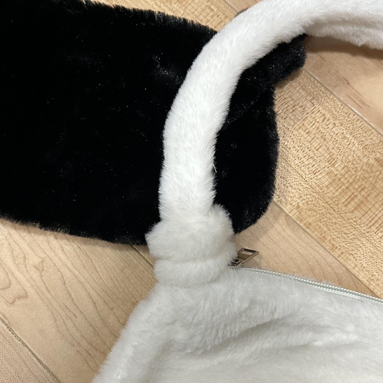 Black + white mini fuzzy bags - Depop