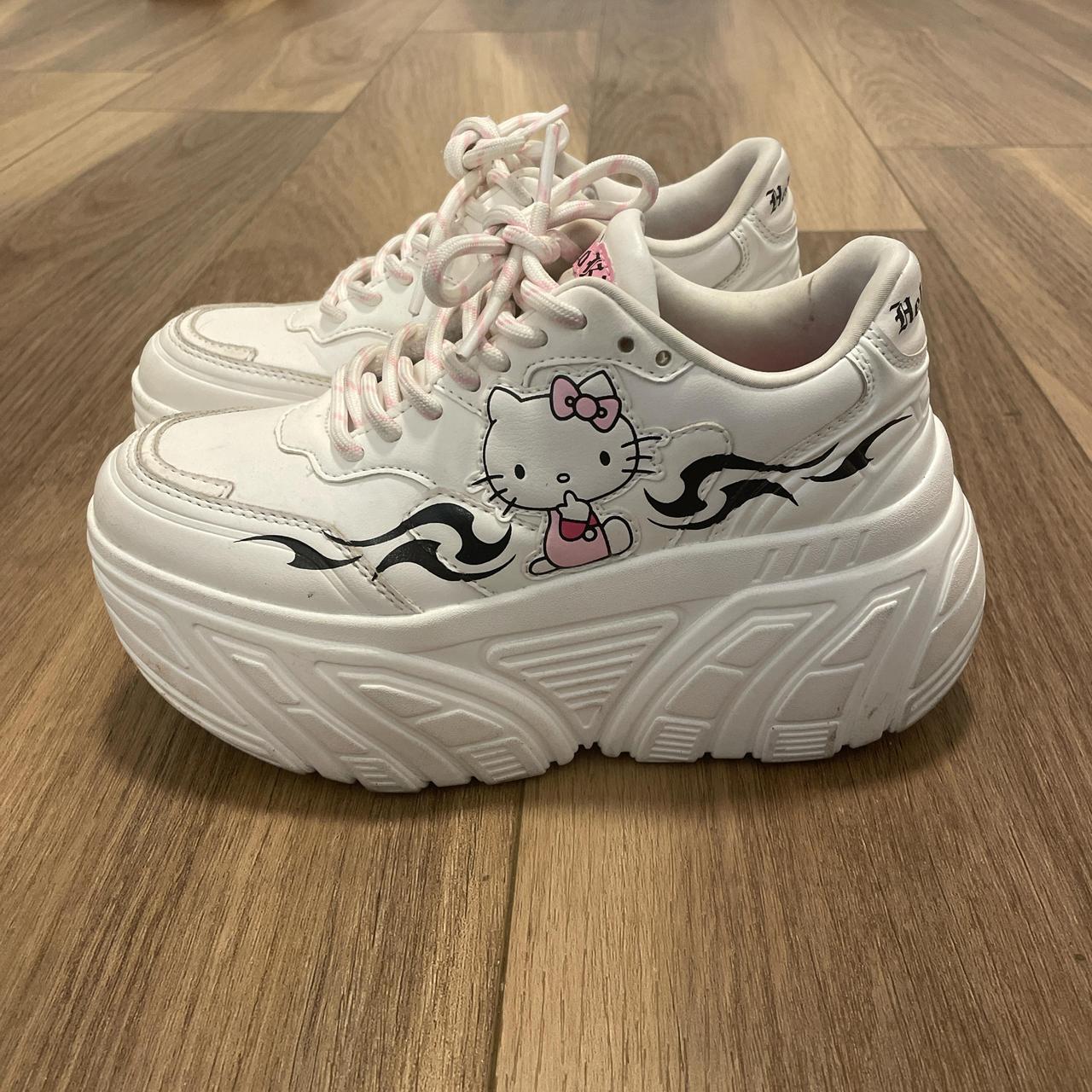 Hello Kitty platform sneakers size 5 Bershka - Depop