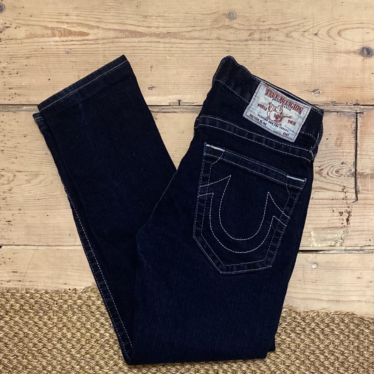 Dark blue true religion jeans Basicly brand new as... - Depop
