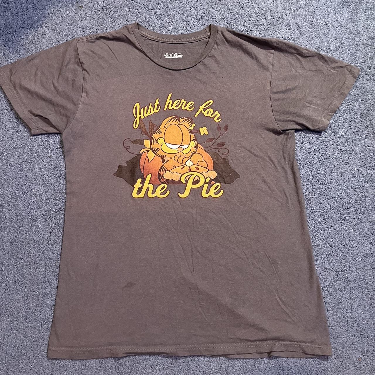 GARFIELD PIE TEE No tag but fits SMALL 18 x... - Depop