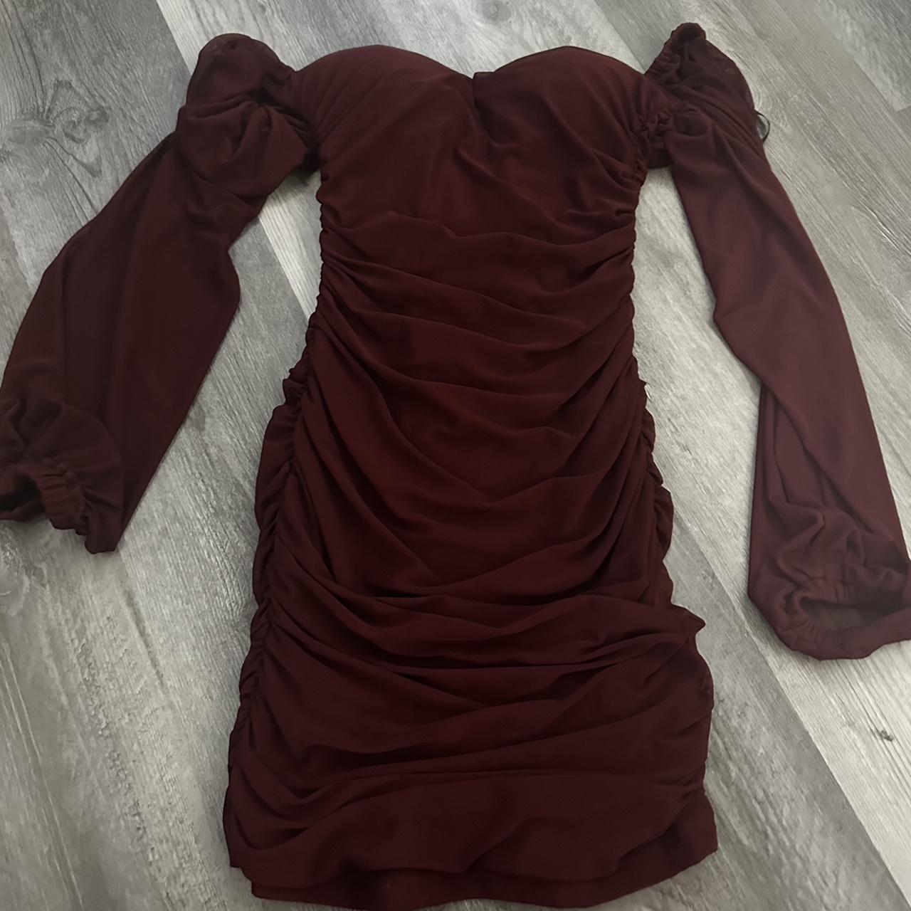 Burgundy Ruched Windsor Dress Size Small (worn once... - Depop