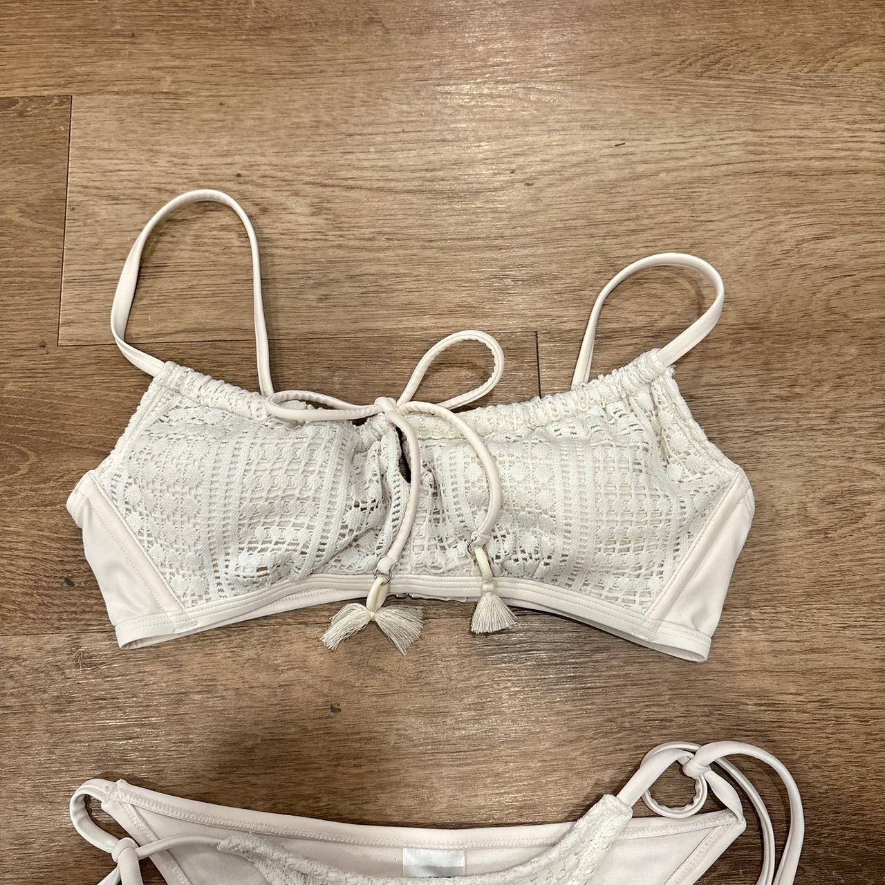 Target Wild Fable crochet cream bikini set. Bikini... - Depop