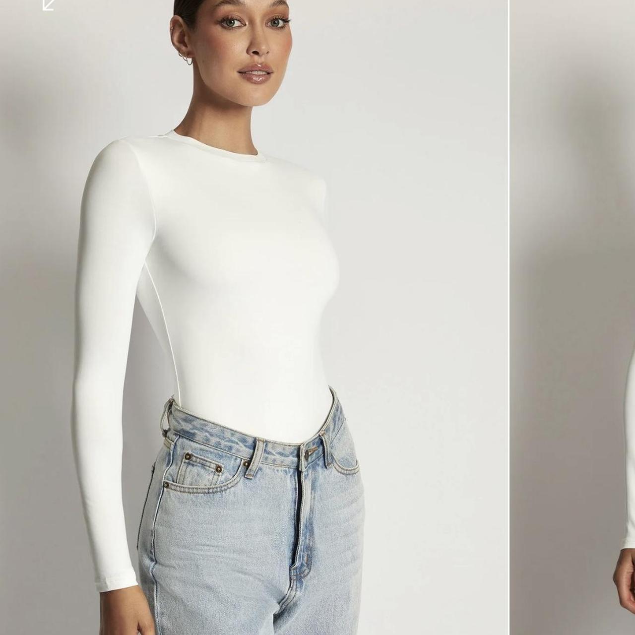Meshki white longsleeve body suit - Depop