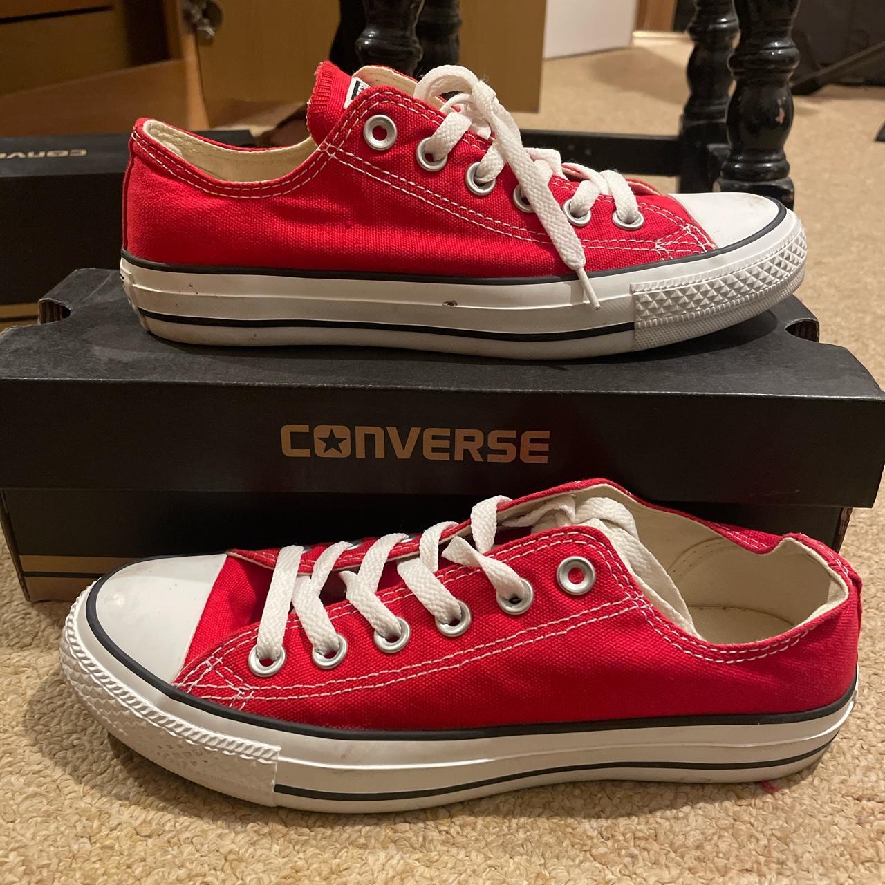 Brand new all star converse trainers Red all star... - Depop