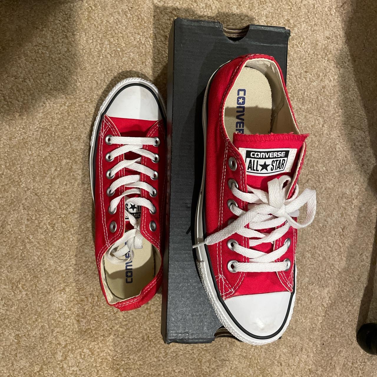 Brand new all star converse trainers Red all star... - Depop