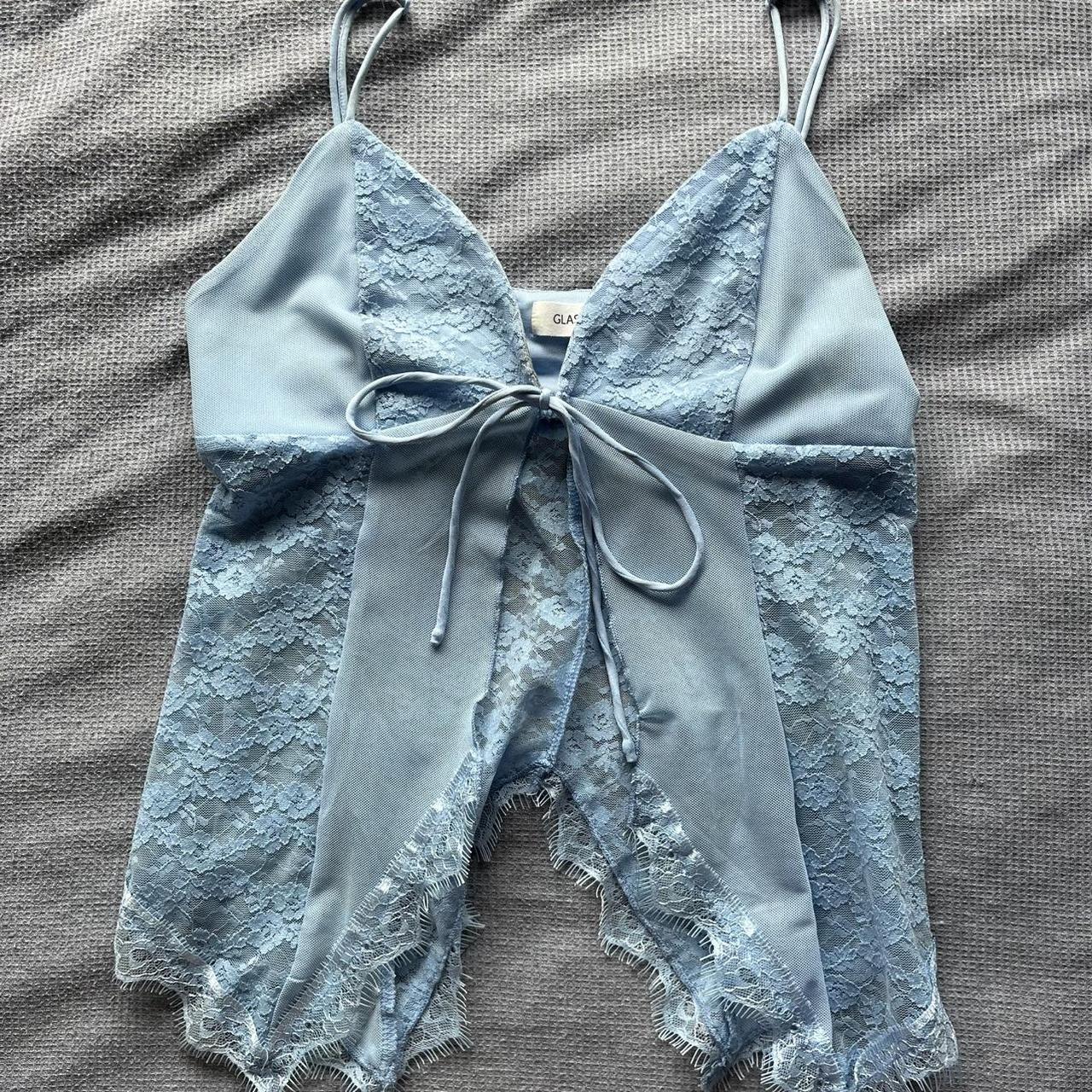 Glassons Lace Tie Front Top Worn once, basically... - Depop