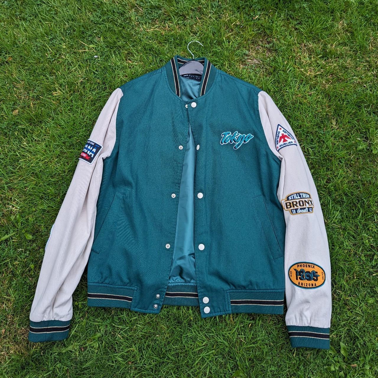 Green varsity cotton jacket | Small Bought years ago... - Depop