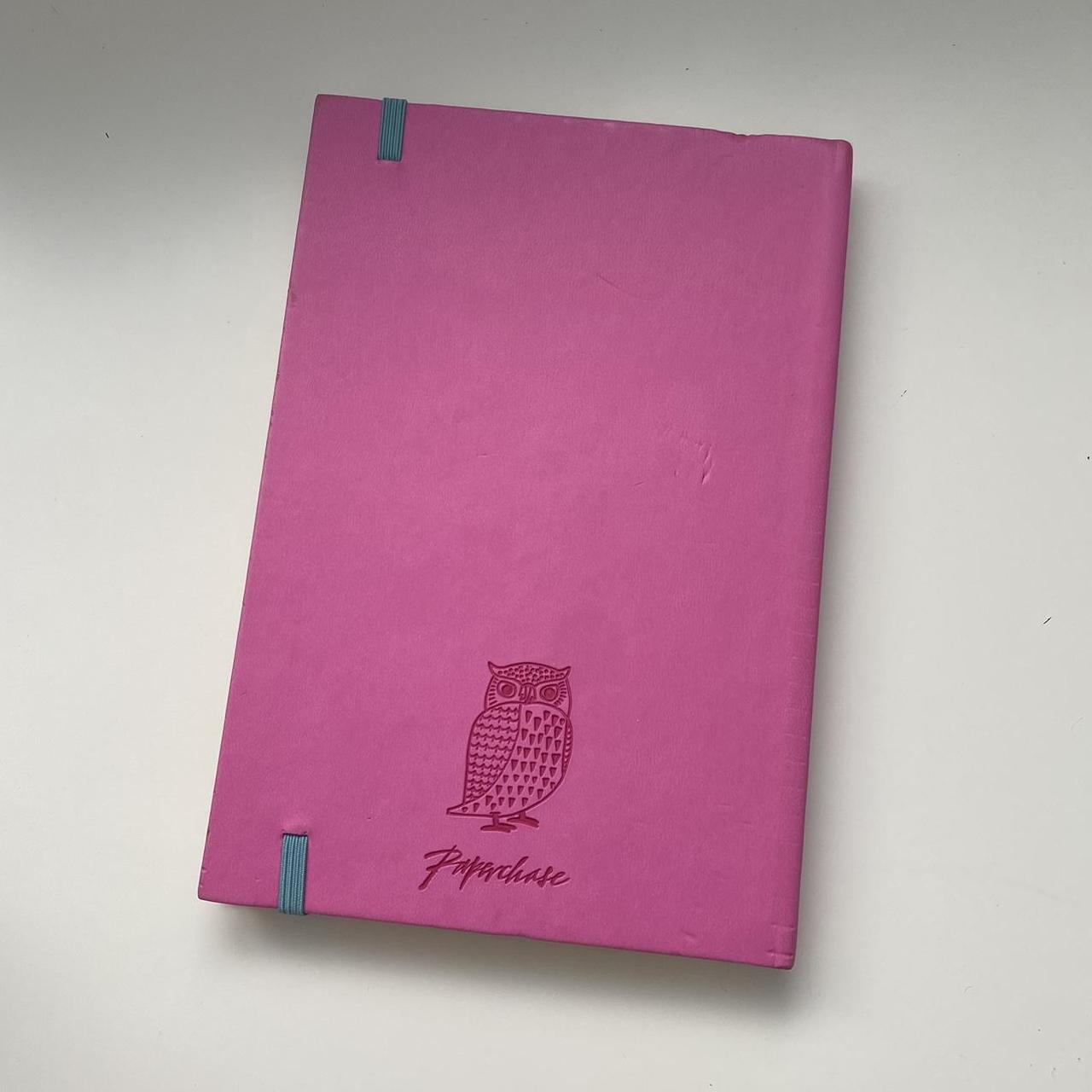 Paperchase A5 Pink Owl Notebook/Journal Yellow... - Depop