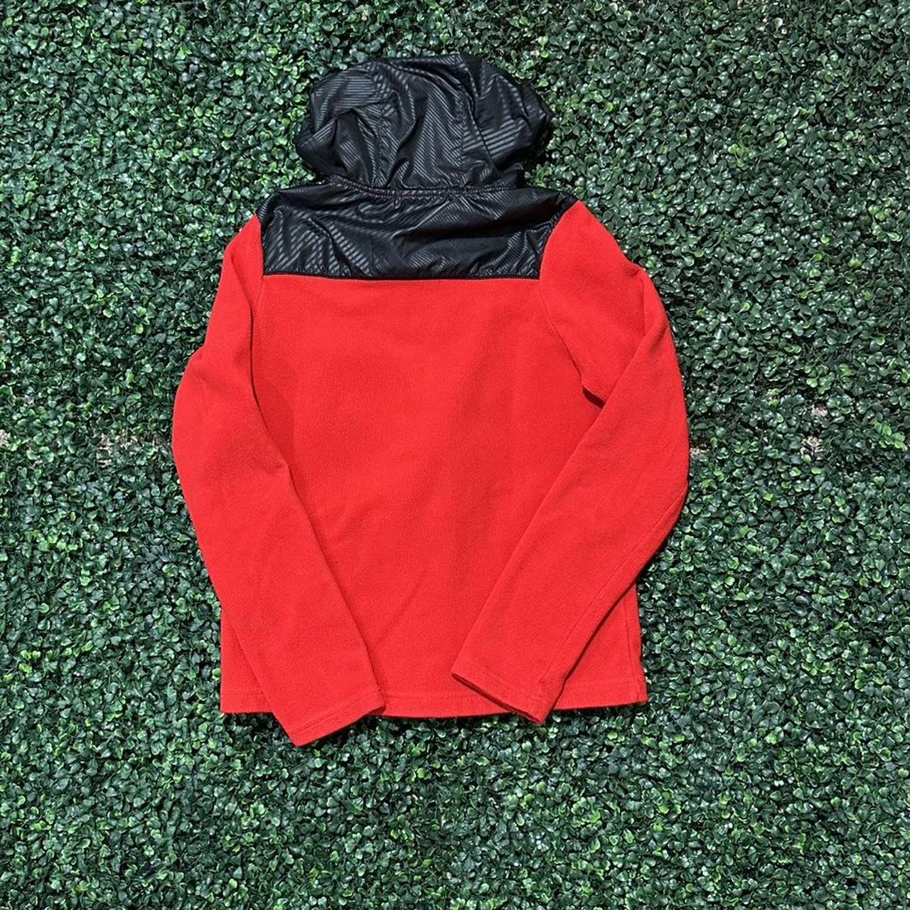 Nike red and black fleece hoodie. Kids large. | Depop