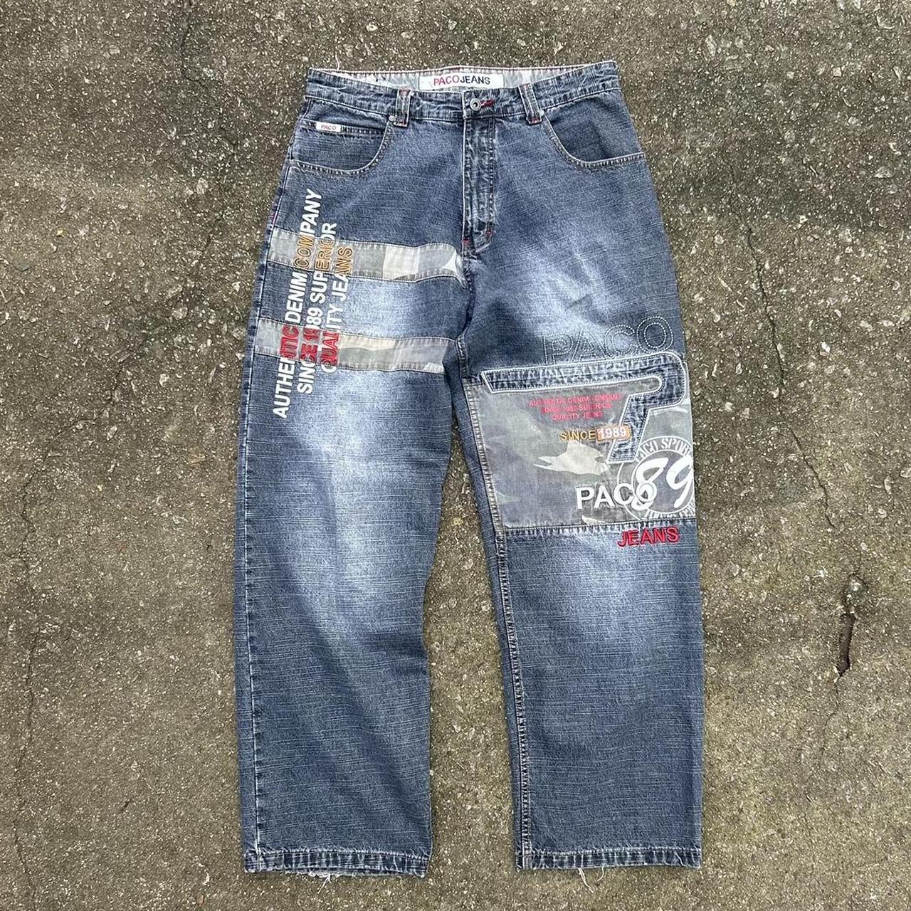 vintage paco jeans jnco style baggy pants size... - Depop