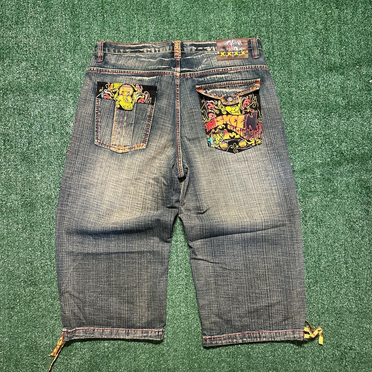 super baggy wide leg miskeen jeans jnco style leg... - Depop