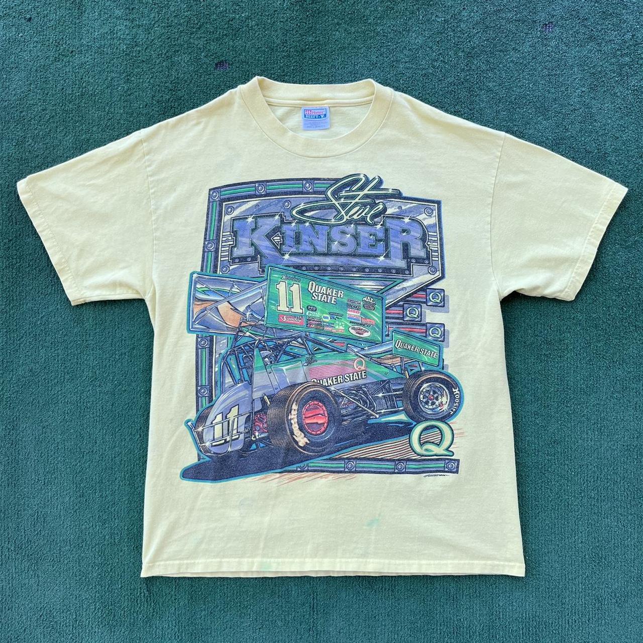90s dirt racing shirt “Steve Kinser”. Printed on a... - Depop