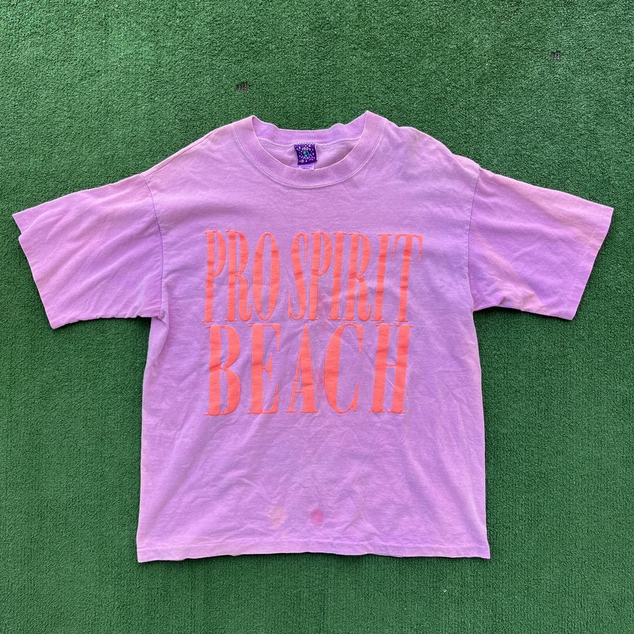Early 90s Pro Spirit Beach shirt with puffy font in... - Depop
