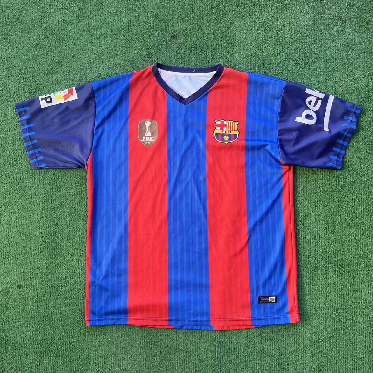 Y2k Lionel Messi FC Barcelona soccer jersey size... - Depop