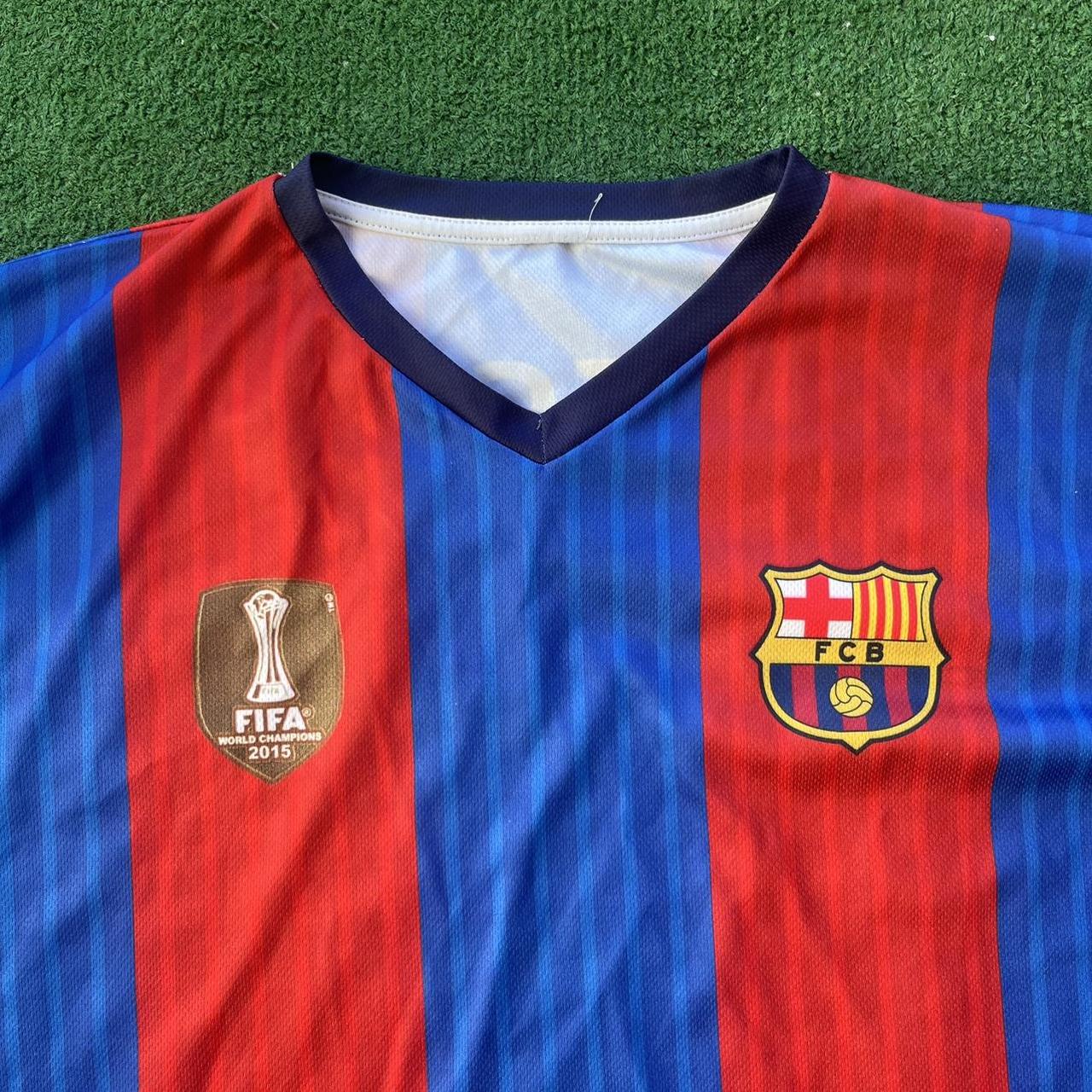 Y2k Lionel Messi FC Barcelona soccer jersey size... - Depop