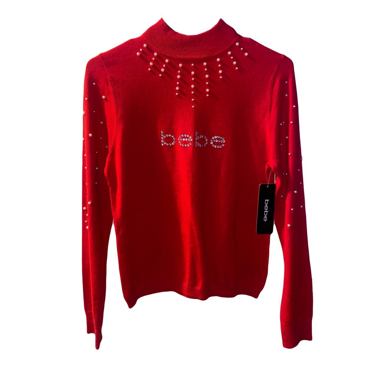 Red Bebe sweater •Size L but would best fit Medium... - Depop