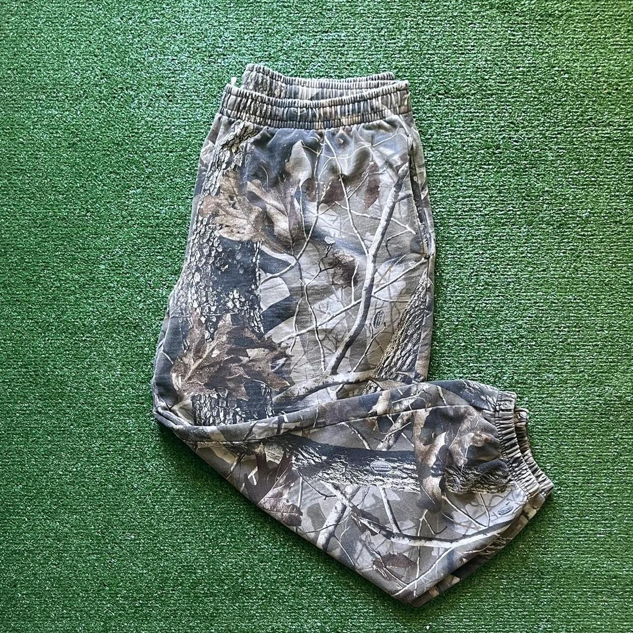 vintage 90s real tree full camo sweatpants size... - Depop