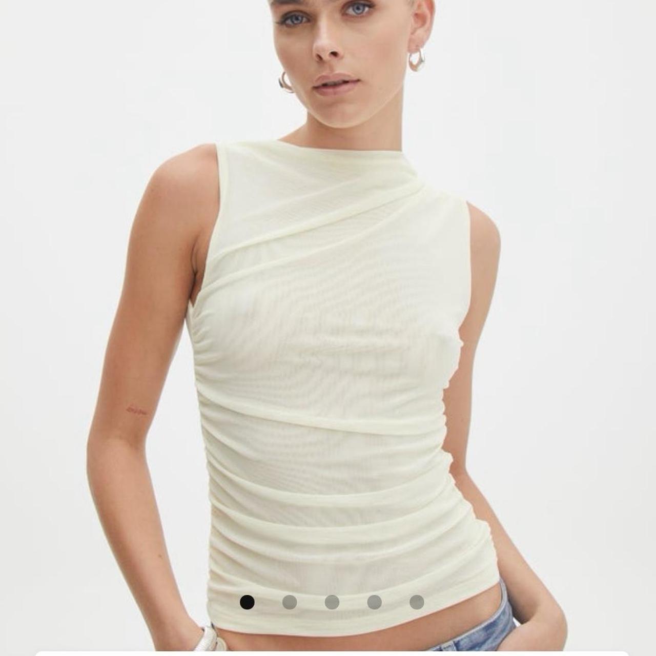 GLASSONS glassons high neck mesh top gorgeous pale... - Depop